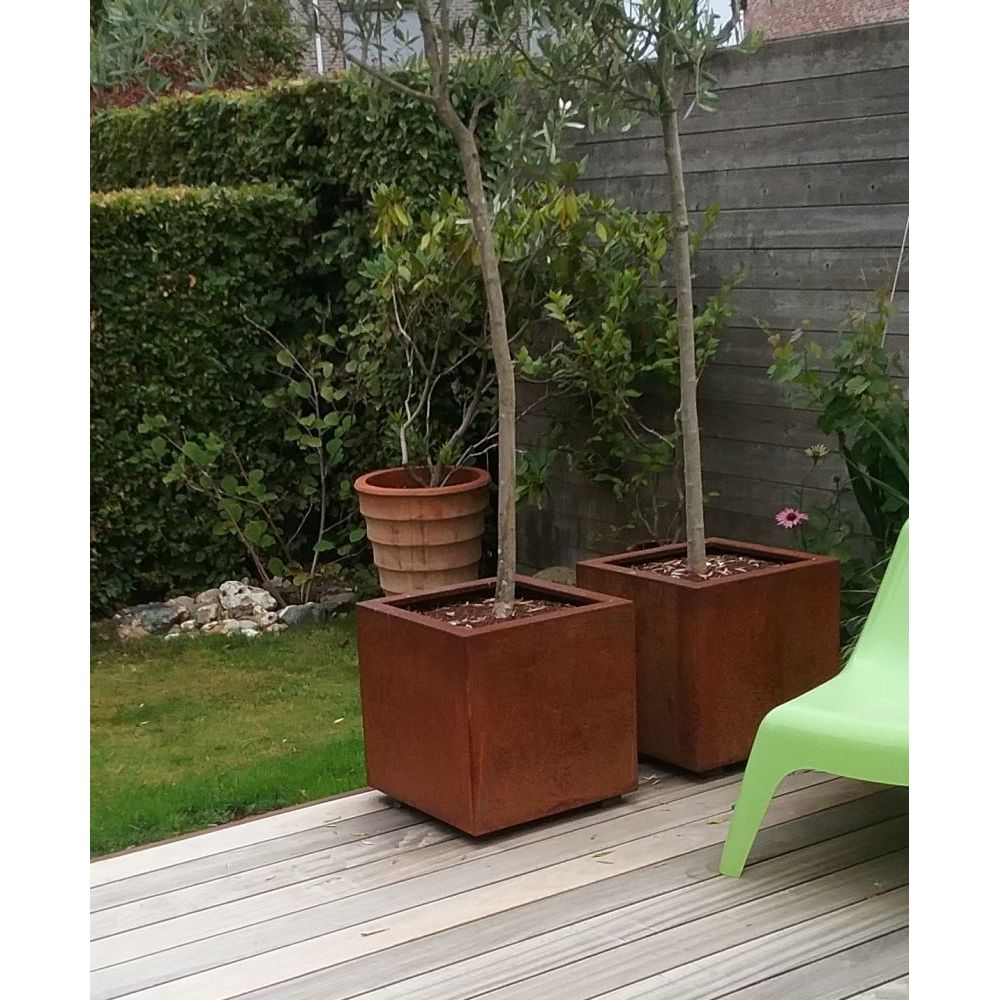 Geroba vierkante plantenbak Quadra B4 600x600x600mm - Cortenstaal ...