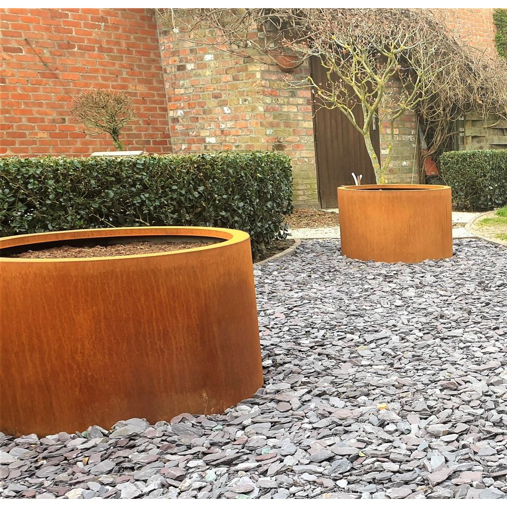 Geroba ronde plantenbak Ronda B1 1200x800mm - Cortenstaal ...