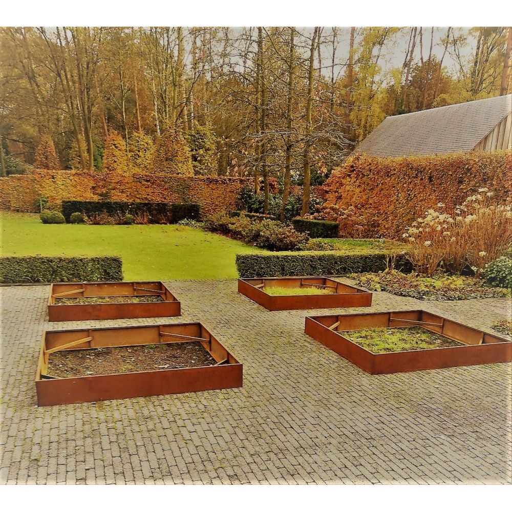 Geroba vierkante border Quadra C1 800x800x300mm - Cortenstaal ...