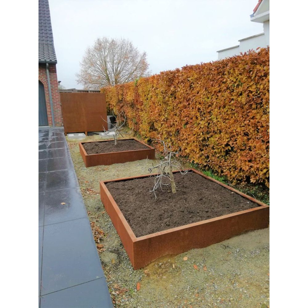 Geroba vierkante border Quadra C2 1000x1000x300mm - Cortenstaal ...