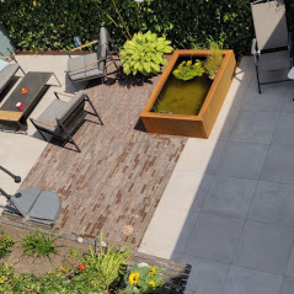 Geroba vijver Estani AC5 1500x1000x500mm - Cortenstaal - Tuinkasdirect.nl