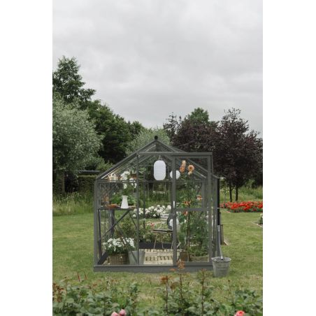Royal Well tuinkas Mary 2 met veiligheidsglas en fundering - groengrijs ...