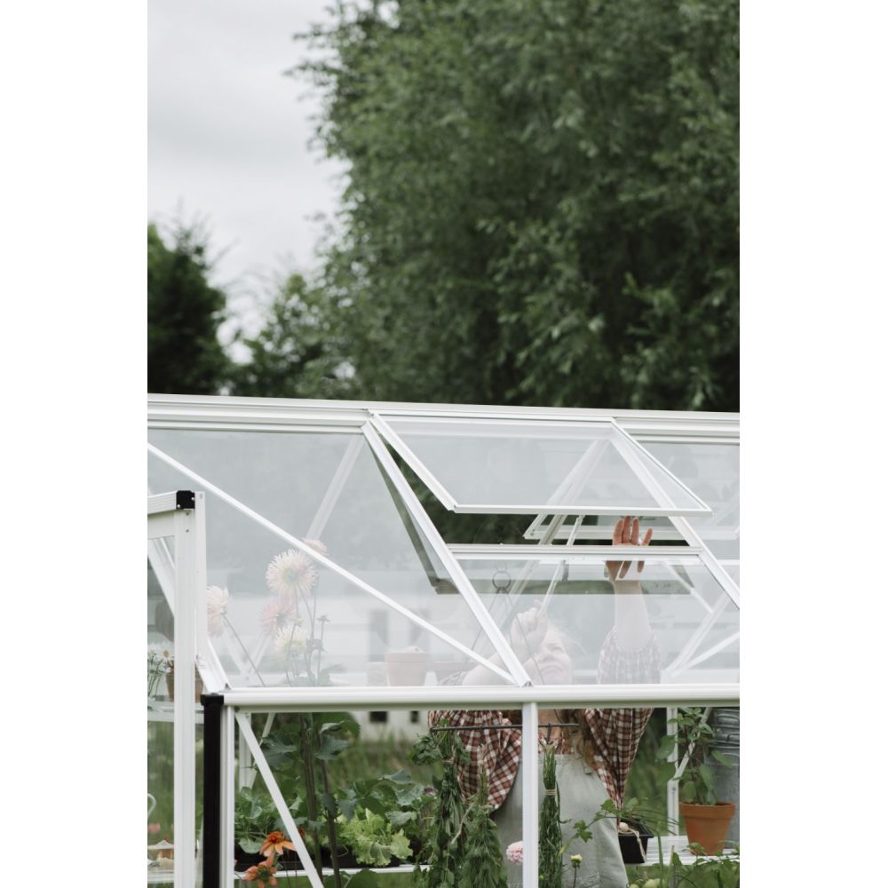 Royal Well tuinkas Mary 3 met veiligheidsglas en fundering - wit ...