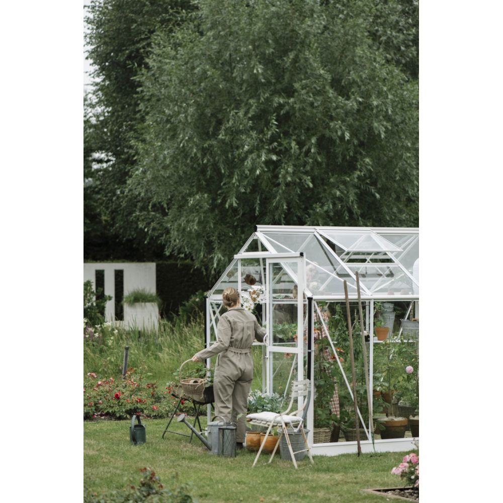 Royal Well tuinkas Mary 4 met veiligheidsglas en fundering - wit ...