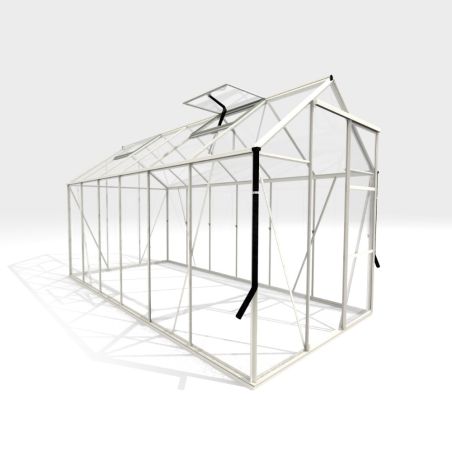Royal Well tuinkas Kate 4 met veiligheidsglas en fundering - wit ...